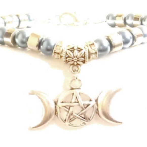 Shopatluxe | Jewelry | Triple Moon Goddess Beaded Bracelet 2 Styles ...
